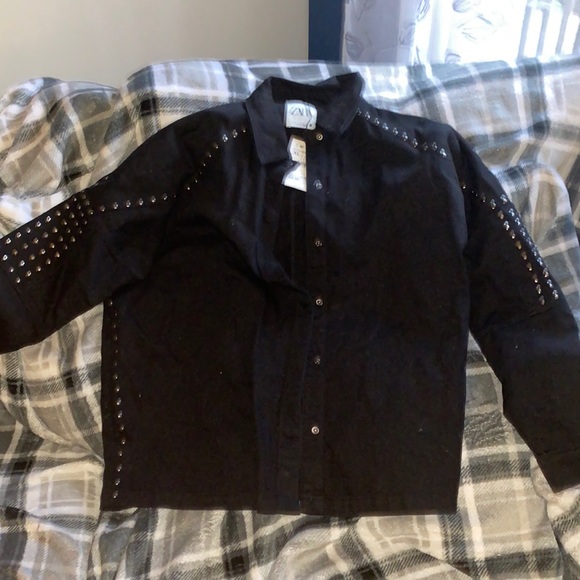 Zara | Jackets & Coats | Zara Black Button Up Jacket | Poshmark